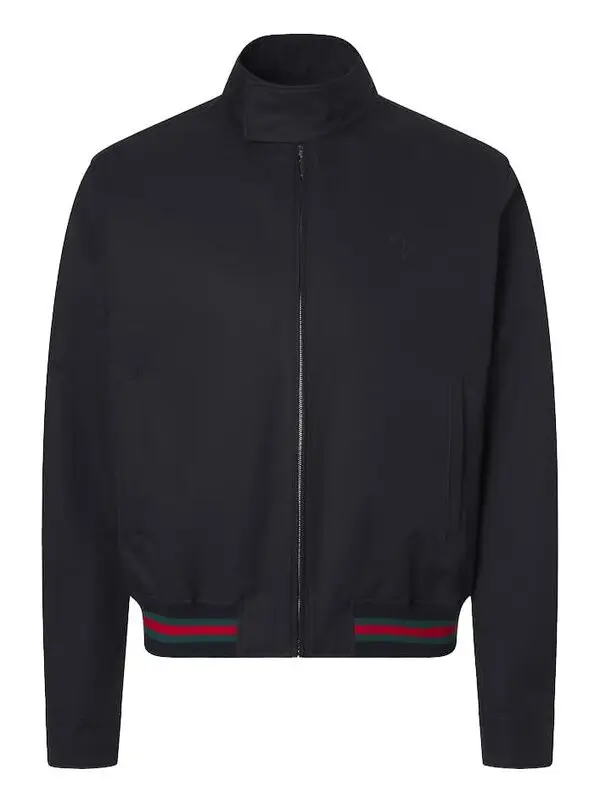 Gucci Web Stripe Cotton Twill Jacket - Blue
