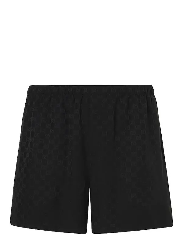 Gucci Gg Silk Jacquard Shorts - Black