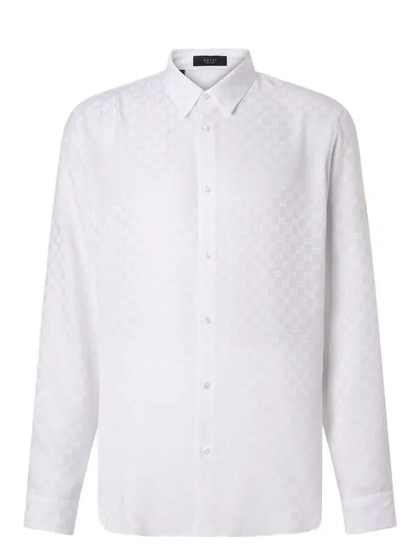 Gucci Gg Silk Jacquard Shirt - White