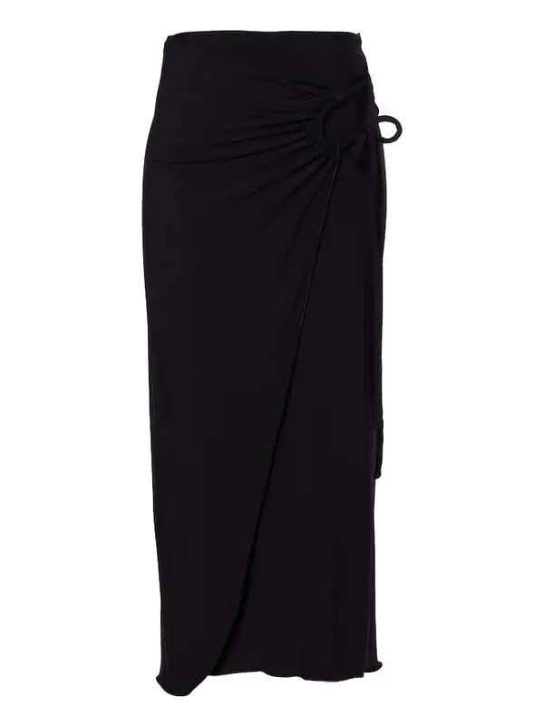 Max Mara Jersey Wrap Skirt - Black