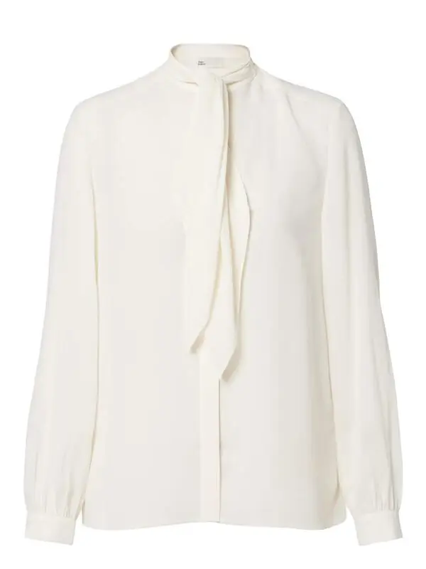 Tory Burch Tie-neck Georgette Blouse - White