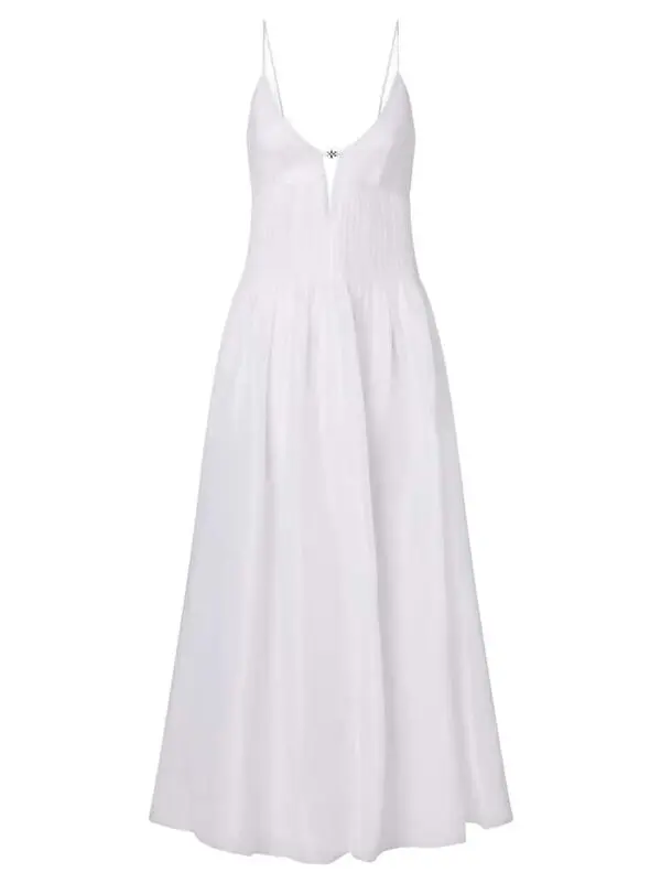 Tory Burch Linen And Silk Maxi Dress - White