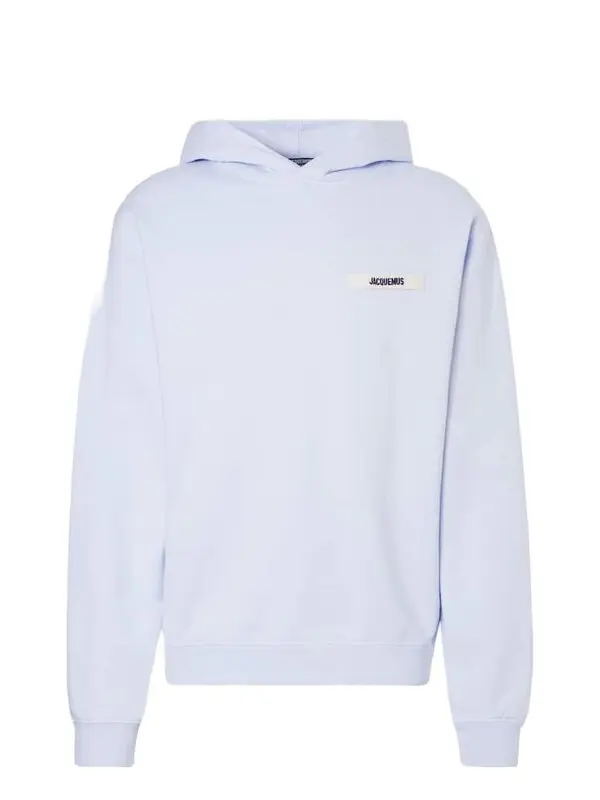Jacquemus Grosgrain Logo Cotton Hoodie - Blue