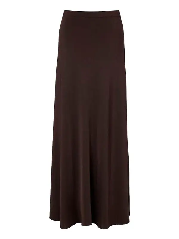 Saint Laurent Knitted Maxi Skirt - Brown