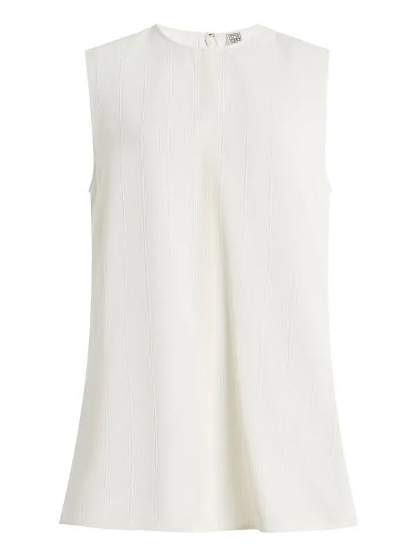TOTEME Woven Stripe Top - White