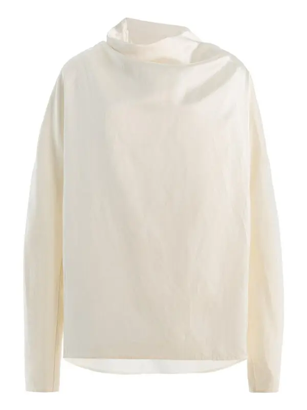 TOTEME Draped Satin Top - White
