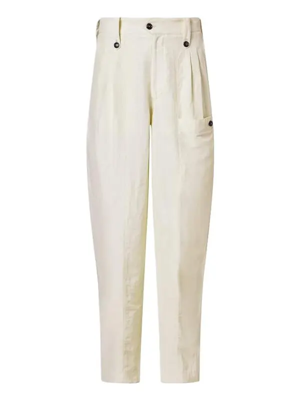 Giorgio Armani Pleated Tapered Trousers - White