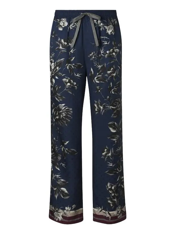 Dolce & Gabbana Striped Wide-leg Pants - Blue