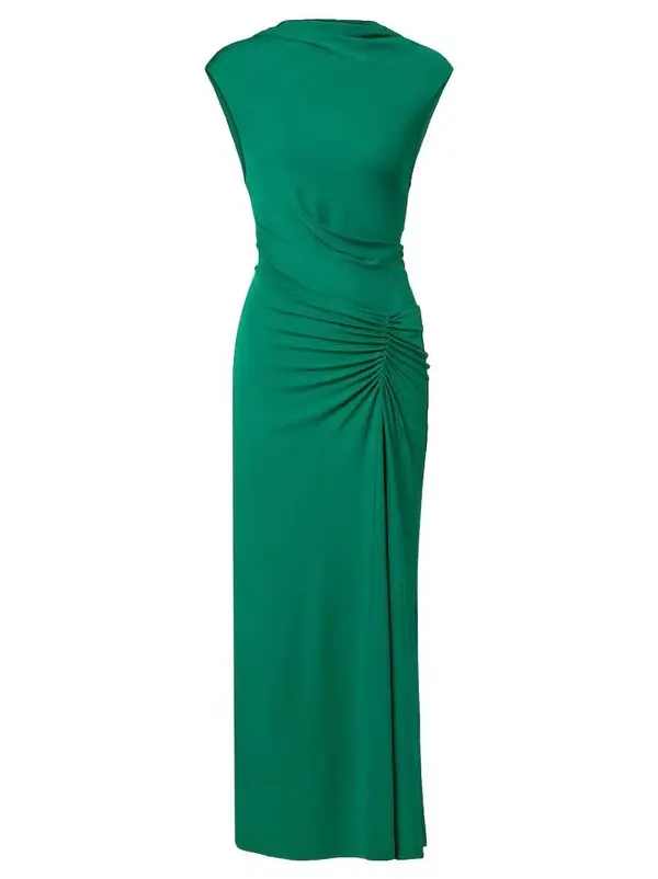 Simkhai Acacia Draped Jersey Maxi Dress - Green