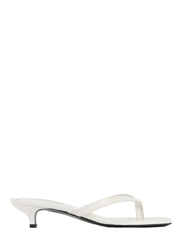 TOTEME Croc-embossed Leather Flip-flop Sandals - White