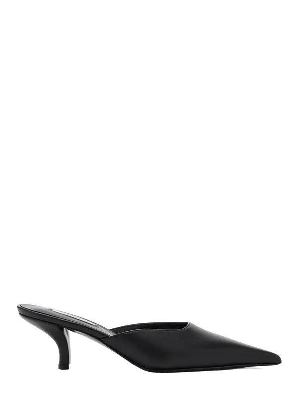 TOTEME Sharp Leather Mules - Black