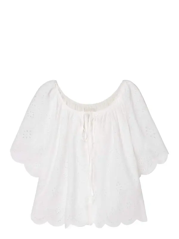 Faithfull The Brand Fondaco Broderie Anglaise Top - White