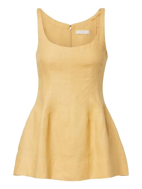 Faithfull The Brand Syna Peplum Linen Top - Yellow