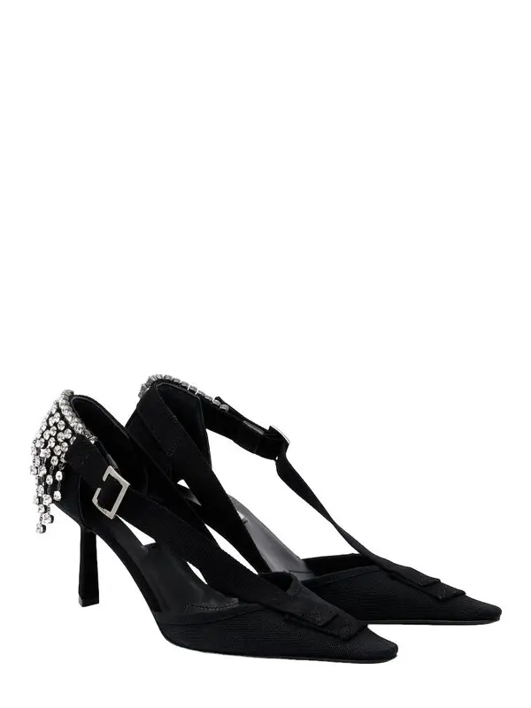 Prada Crystal-embellished Pumps - Black