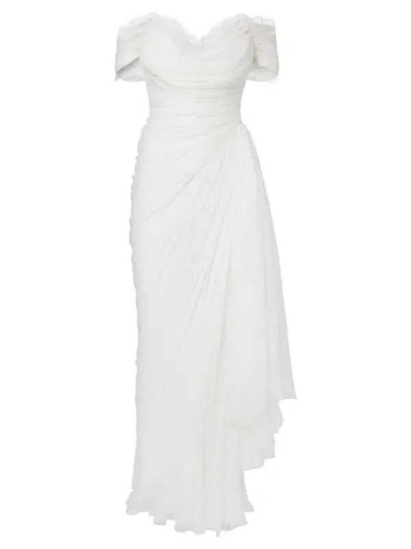 MARIA LUCIA HOHAN Dalia Silk Gown - White