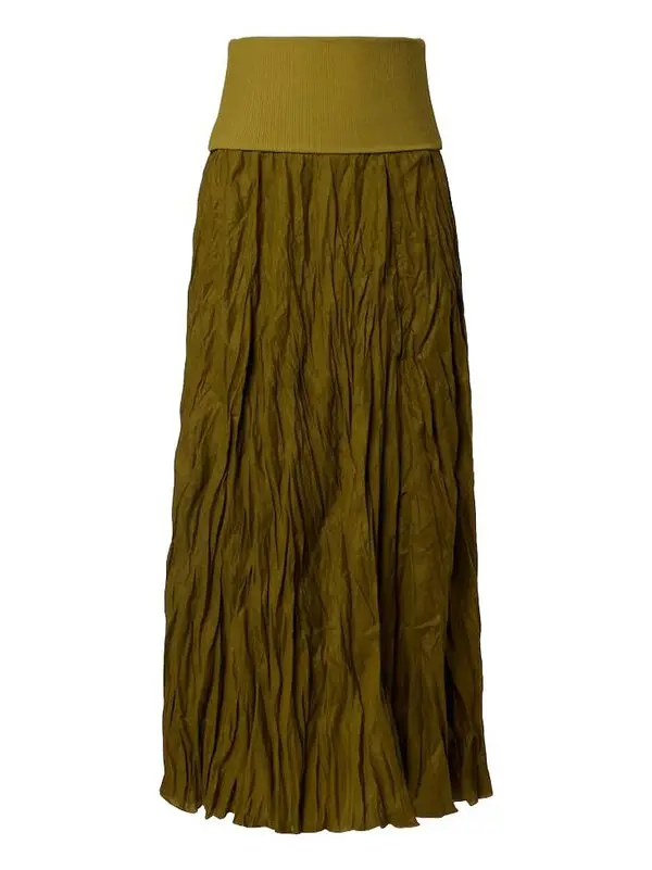 Johanna Ortiz Linen-blend Maxi Skirt - Green