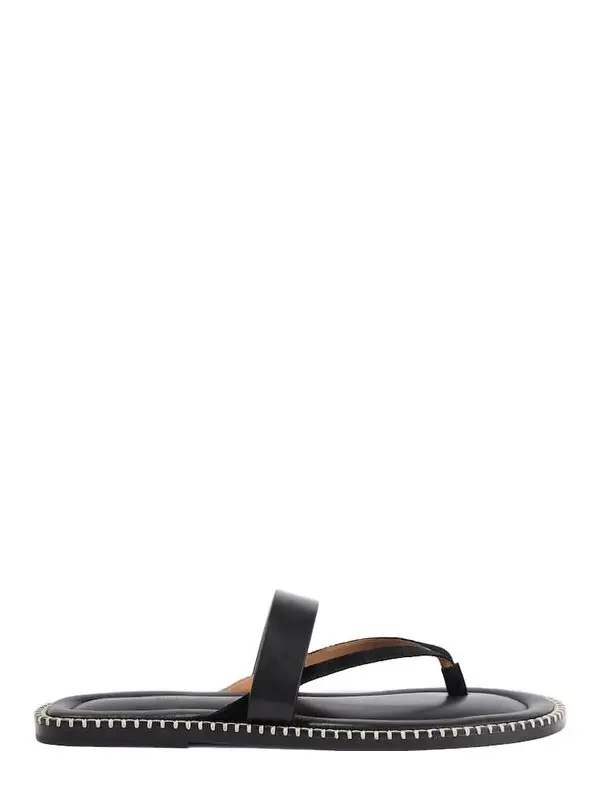 Dries Van Noten Leather Thong Sandals - Black
