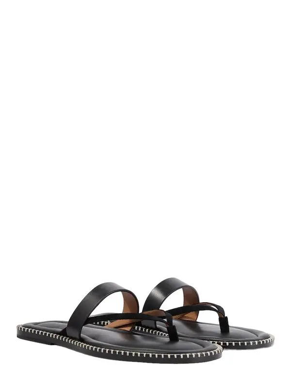 Dries Van Noten Leather Thong Sandals - Black