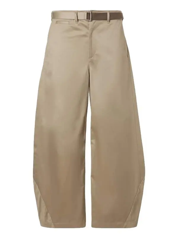 Sacai Cotton Chino Barrel-leg Pants - Beige