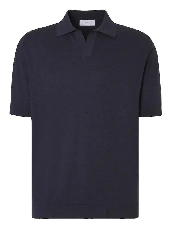 LARDINI Cotton Polo Shirt - Blue