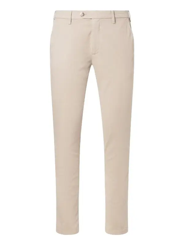 Canali Cotton Straight Chinos - Beige