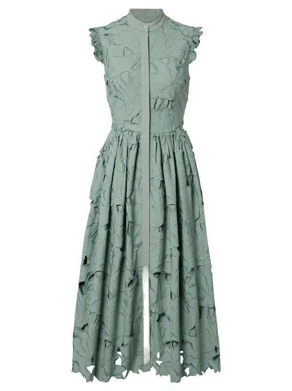 Erdem Guipure Lace Shirt Dress - Green