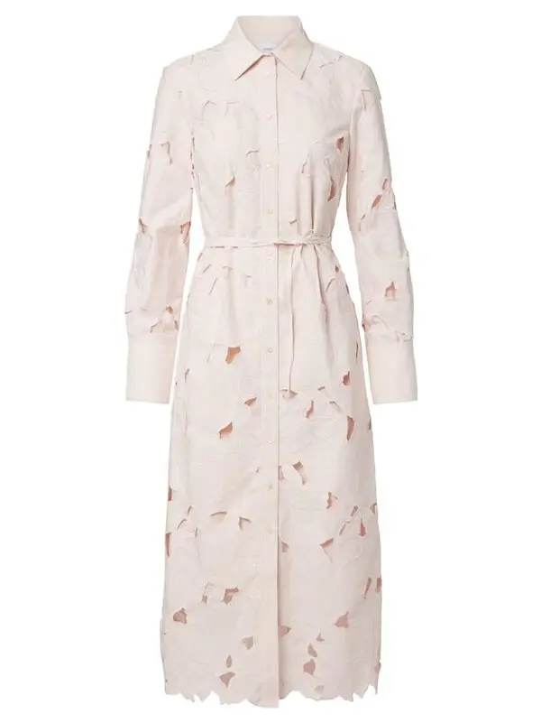 Erdem Guipure Lace Shirt Dress - Pink