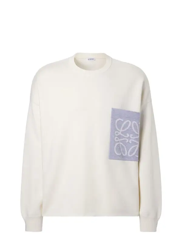 Loewe Anagram Cotton Blend Sweatshirt - White