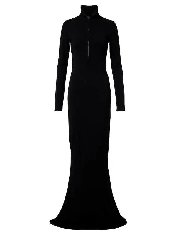 MUGLER Jersey Gown - Black