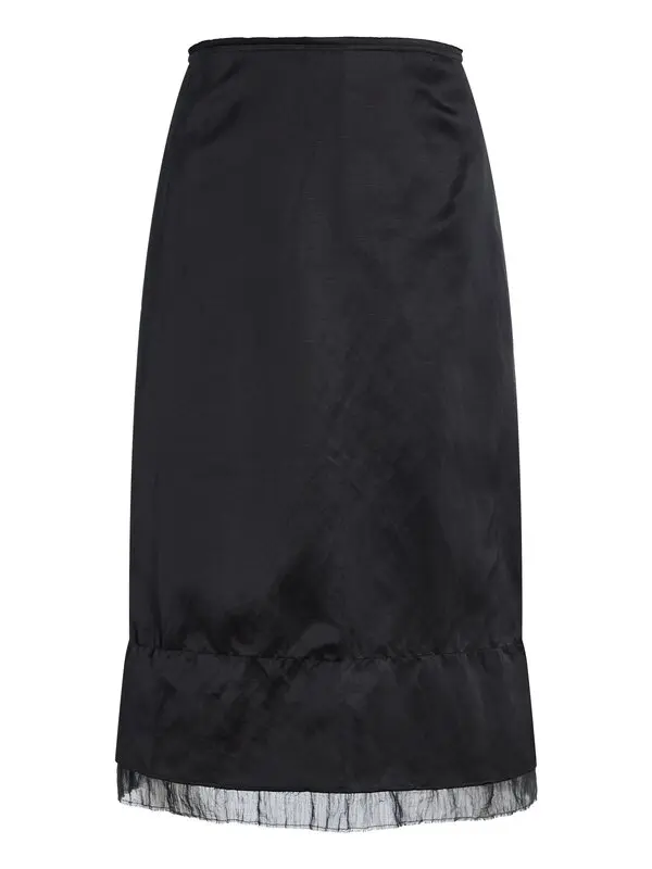 TOTEME Layered Satin Skirt - Black