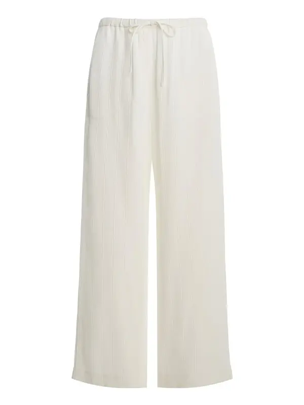 TOTEME Woven Stripe Drawstring Trousers - White