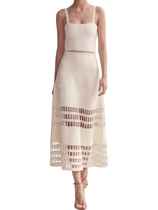 Alexis Irisine Cutout Midi Dress - Ivory