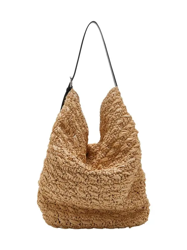 TOTEME Belted Raffia Tote - Neutral