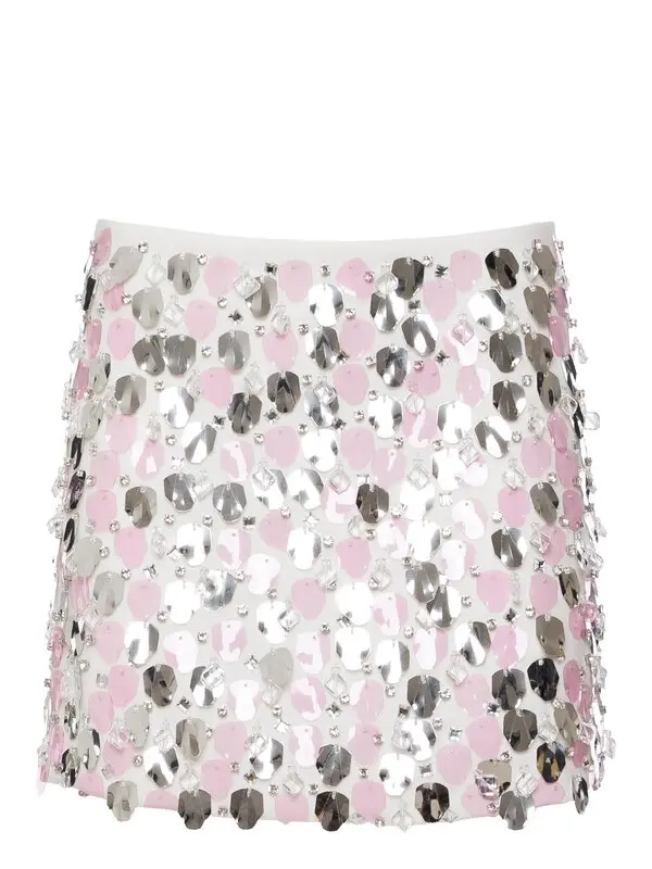 DES_PHEMMES Sequined Mini Skirt - Off-white