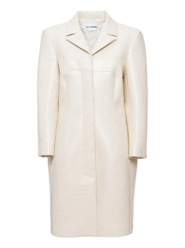 DES_PHEMMES Fitted Car Coat - White