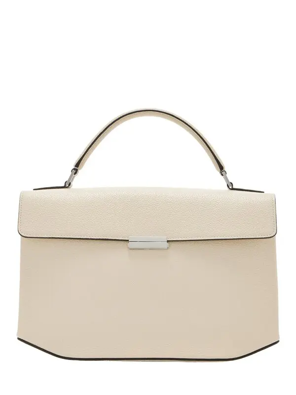TOTEME Grained Leather Top Handle Bag - White
