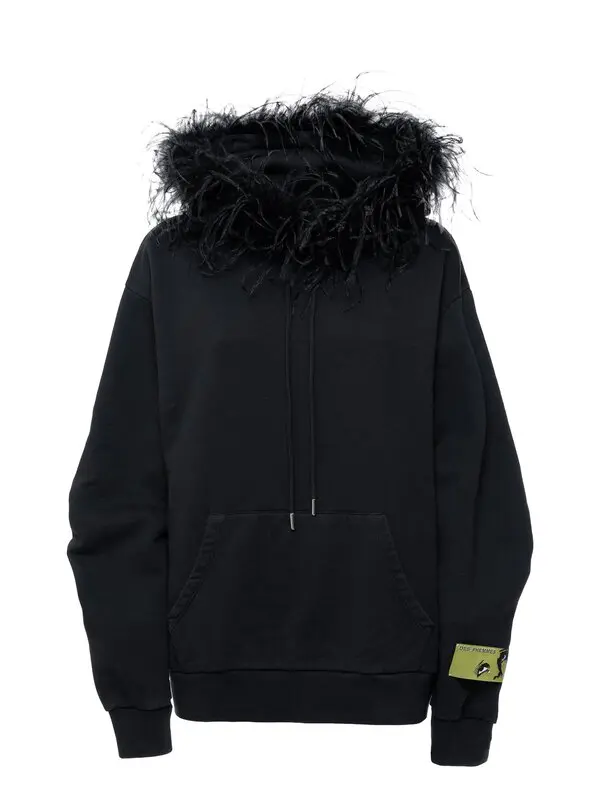 DES_PHEMMES Feathered Hoodie - Black