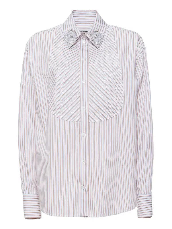 DES_PHEMMES Pleated Tux Shirt - Off-white
