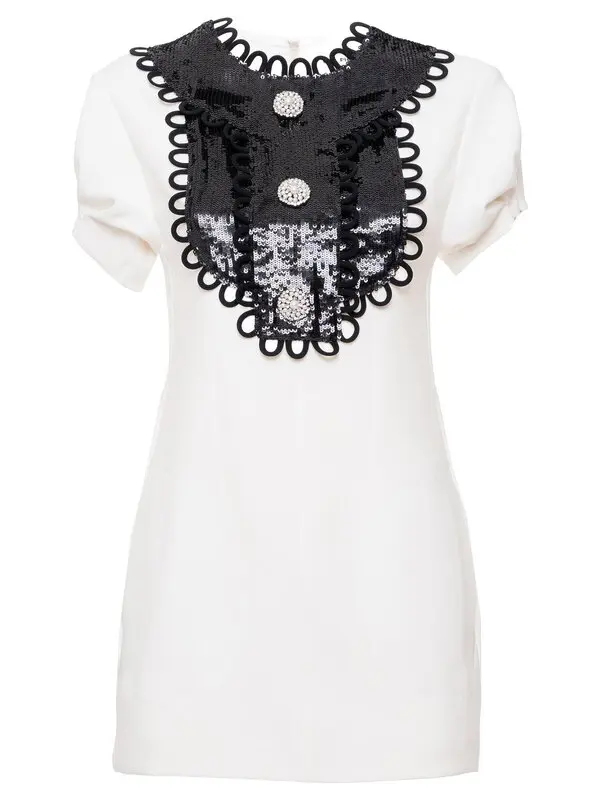 DES_PHEMMES Sequined Mini Dress - Off-white