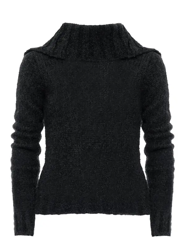 DES_PHEMMES Backless Wool-blend Sweater - Black