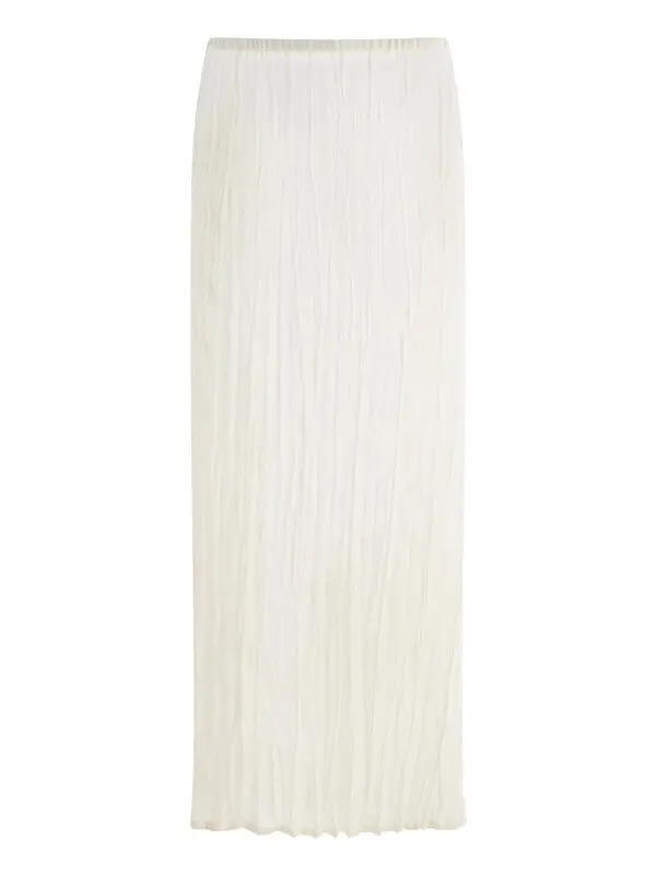 TOTEME Crinkled Knit Maxi Skirt - White