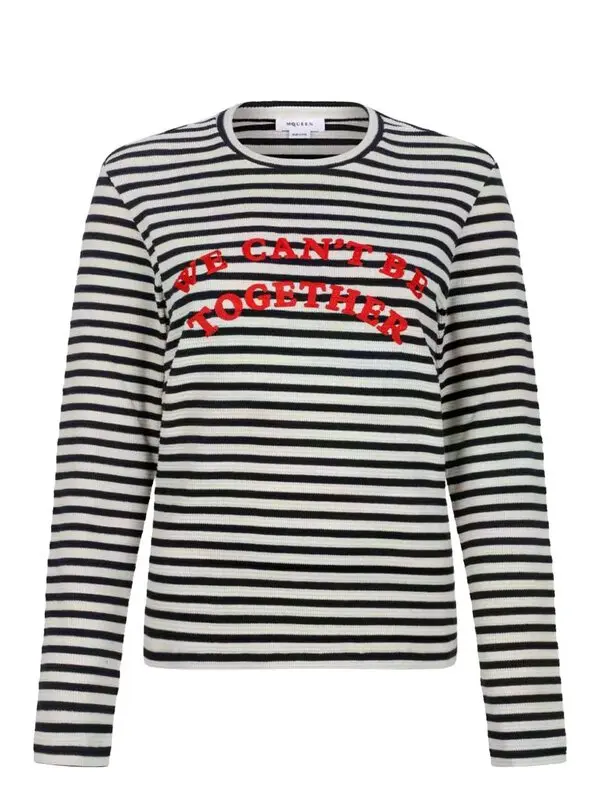 Alexander McQueen Striped Crew-neck Sweater - Blue