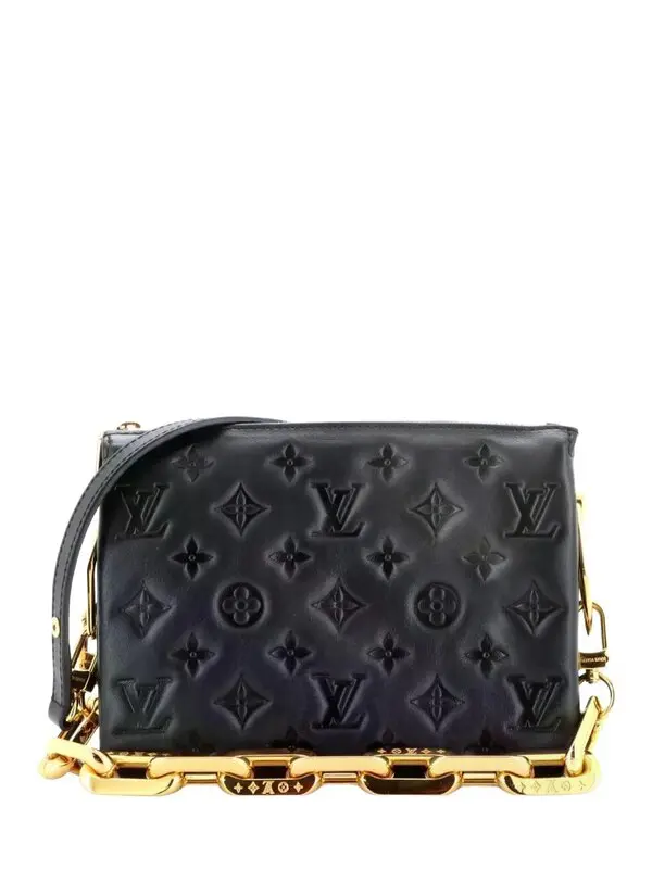 LOUIS VUITTON Coussin Bb Crossbody Bag Monogram Embossed Lambskin - Black