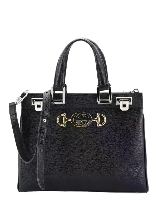 Gucci Zumi Small Leather Top Handle Satchel - Black