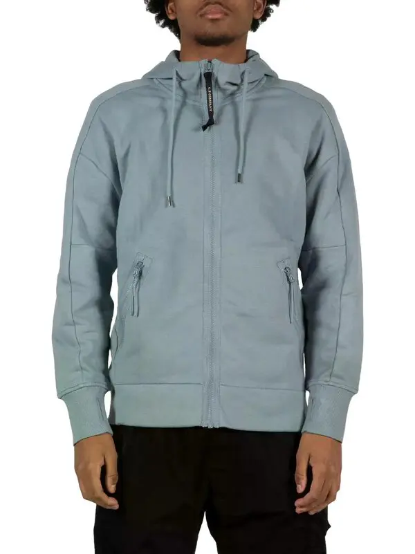 C.P. COMPANY Zip Hooded Sweater - Blue