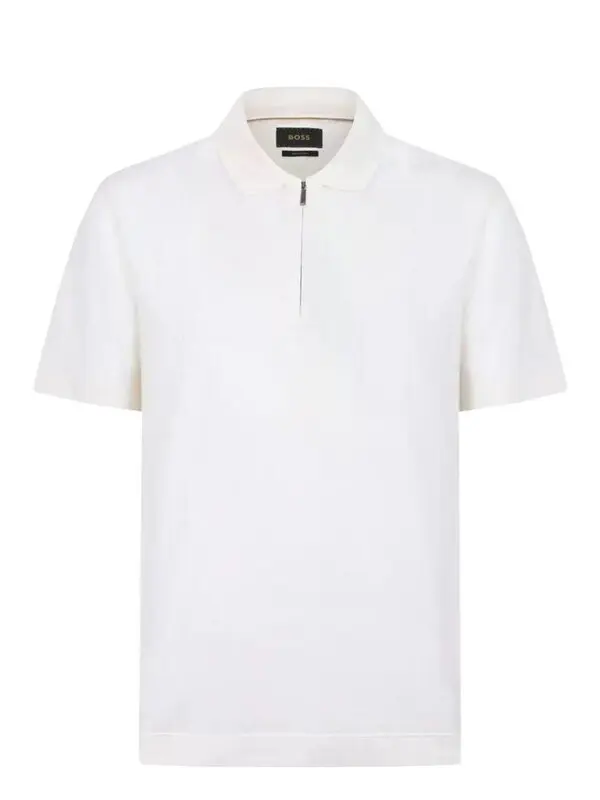 BOSS Zip-up Polo Shirt - Neutrals