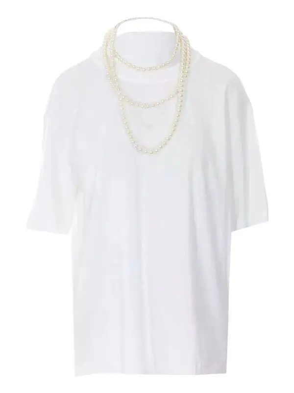 ELEH Pearl-detail T-shirt - White