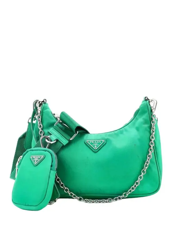 Prada Re-edition 2005 Tessuto Small Crossbody Bag - Green