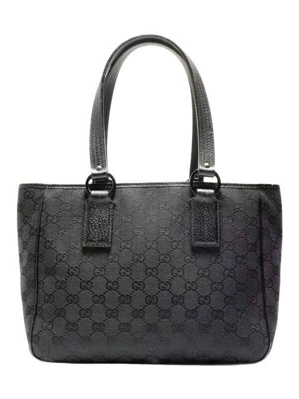 Gucci 2000s Gg Canvas Tote Bag - Black