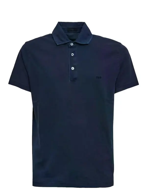 FAY Embroidered Polo Shirt - Blue